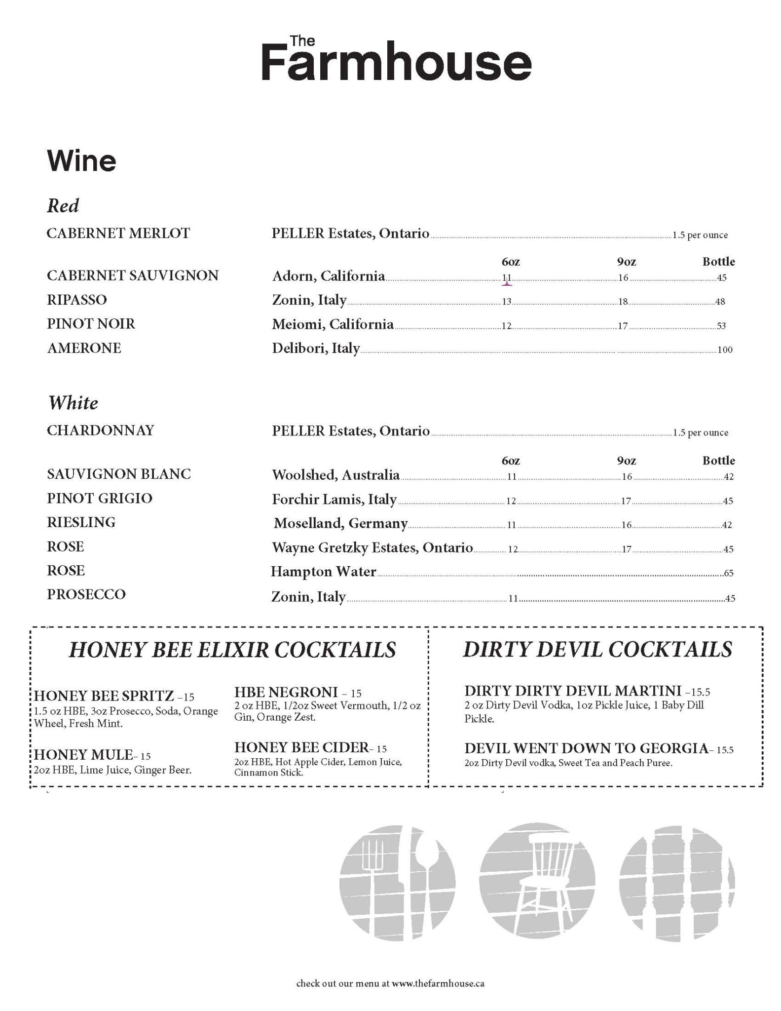 Menu | The Farmhouse Restaurant